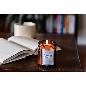 All-Natural Pine, Cypress, Cedarwood Aromatherapy Essential Oil Candle, Safe for People and Pets, Made with Pure Sustainable Organic Vegan Coconut Wax, Allergy Friendly, Non Toxic, Zero Waste
