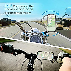 AONKEY Detachable Bike Phone Mount, 360° Rotatable Bicycle & Motorcycle Handlebar Phone Holder Universal for iPhone 11 Pro XS Max XR X 7 8 Plus, Galaxy S9 S10 Note 9 10, Other 4-6.5" Phones Cycling