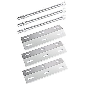 Uniflasy Repair Kit for Ducane Gas Barbecue Grill 30400040, 3200, 3400, Replacement for Ducane 3 Burner DUCHD1, 30500048, DUCHP1, 30500602, Burner Tube, Stainless Steel Burner and Heat Plate
