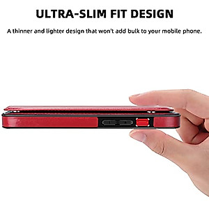 iMangoo for iPhone 14 Plus Case Wallet Credit Card Holder Slots Cash Pocket,iPhone 14 Plus 6.7" PU Leather Kickstand Flip Cases for Men Women Double Magnet Clasp Durable Protective Phone Cover Red