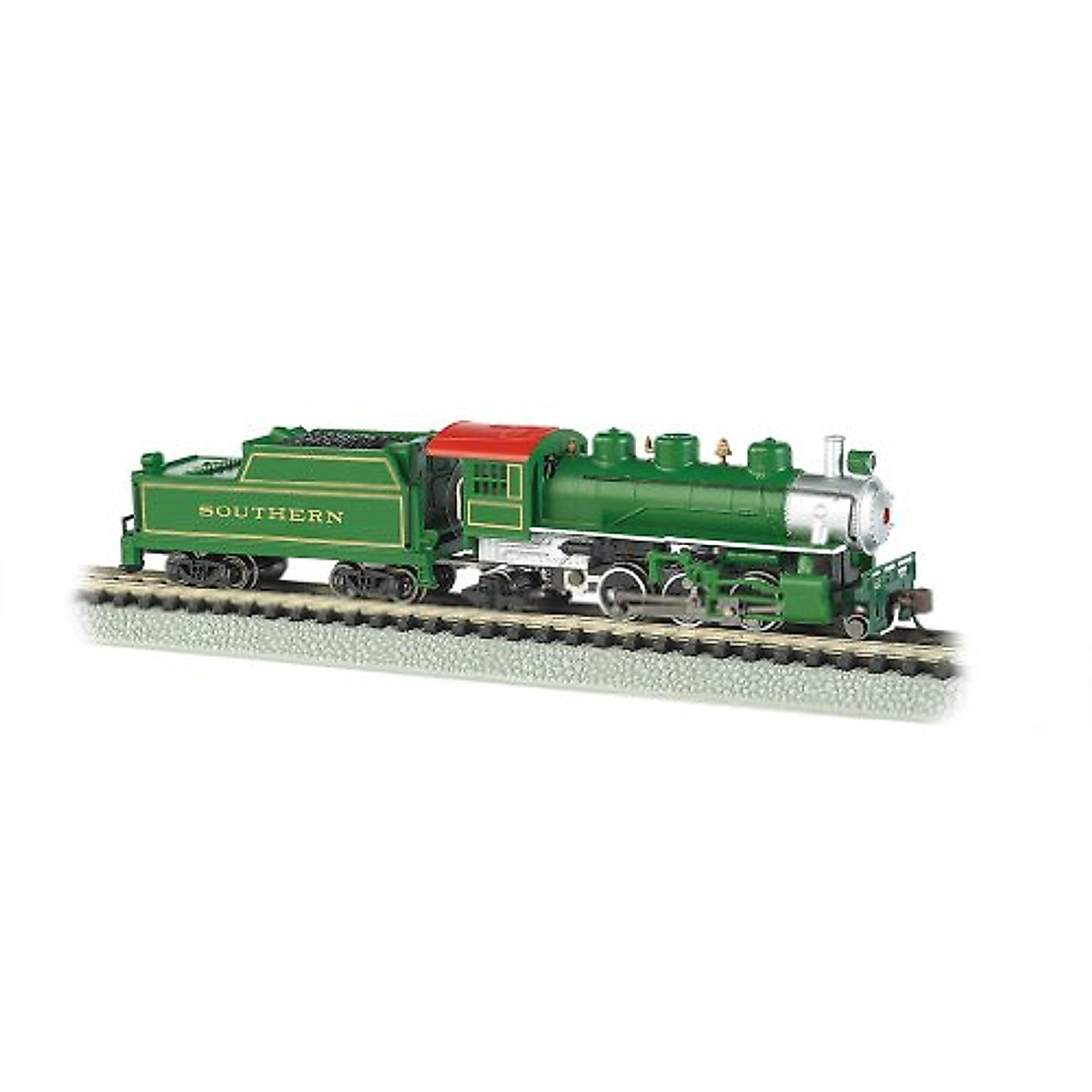 Bachmann Industries Prairie 2-6-2 Locomotive and Tender Southern Train Car, Green, N Scale