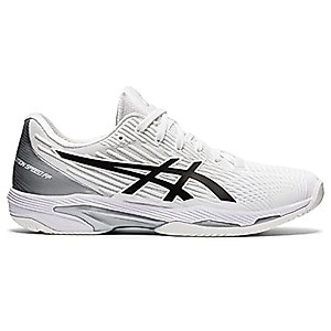 ASICS Men's Solution Speed FlyteFoam 2 Tennis Shoes, 10.5, White/Black