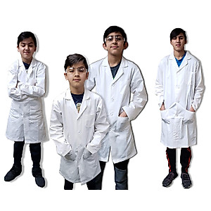DR Uniforms Lab Coat for Kids - Doctor's White Lab Coat, Kids Unisex Lab Coat, White Coat for Boys and Girls (8/10)