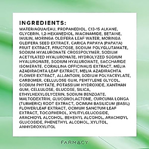 Farmacy Daily Greens Oil Free Gel Face Moisturizer - Daily Facial Moisturizing Cream with Hyaluronic Acid - New Fragrance-Free Formula