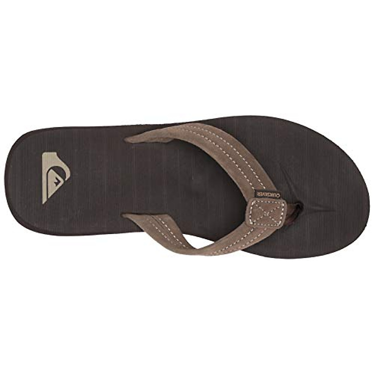 Quiksilver Men's Carver Suede 3 Point Flip Flop Athletic Sandal, Demitasse Solid, 8 M US