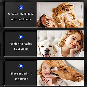 Metal Body Electric Clippers, Strong Power, No Damage to Pet Skin, Fine Adjustment of The First Five Gears, Large-Capacity Lithium Battery