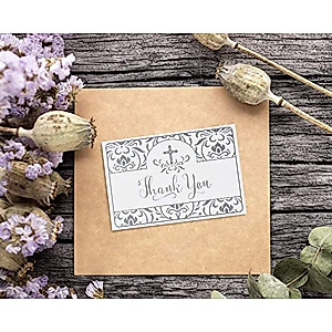 Thank You Postcard Set with Envelopes, Religious Greeting Cards, Floral Design (48 Pack)