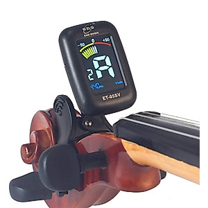 ENO MUSIC Professional Violin Viola Tuner, Colorful LCD Display Easy Control Clip on Accurate Violin Tuner