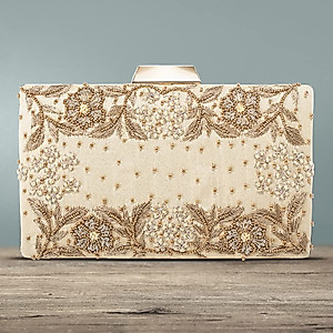 Aheli Clutch Purses for Women Wedding Handmade Evening Handbags Party Bridal Clutch (C05G)