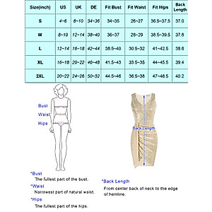 GRACE KARIN Women Sequin Bodycon Dress Sleeveless Sexy Club Nightout Dress Dark Green 2XL