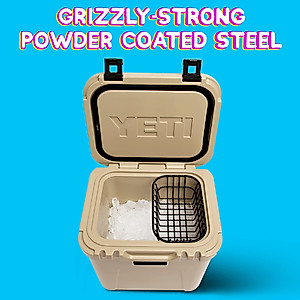 Above Sea Level Cooler Basket for YETI Roadie 24 - Tight Grid, Rock Solid Steel, Compatible with Yeti Ice and Accessories