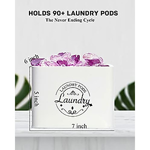 Laundry Pods Container with Hinged Lid. Farmhouse Metal Laundry Pods Holder Container for Laundry Room Decor. Modern Laundry Room Organization and Storage. Laundry Detergent Container for Laundry Room Storage(Cream)