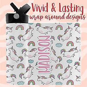 Personalized Water Bottle for Kids - 20 oz - 14 Design Options, Custom Water Bottle for Children - Unicorn Gifts for Girls, Teens - BPA FREE, Double-Wall Insulation - Unicorn