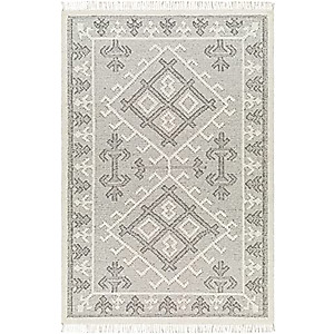 Hauteloom Memo Wool Living Room, Bedroom Area Rug - Gray - 8' x 10'