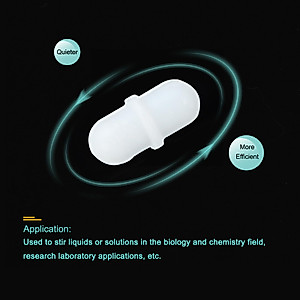 MECCANIXITY Magnetic Stirrer Mixer Stir Bar Rod 10mm/0.39" Cylinder Shape PTFE Coating Magnet White for Laboratory 10Pcs