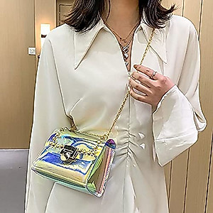 Buddy 2 in 1 Handbag Women Transparent Tote Shoulder Bag Jelly Crossbody Bag Chain Purse