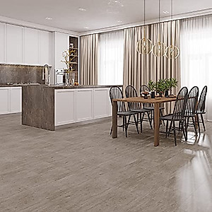 Luxury Vinyl Flooring Tiles by Lucida USA | Peel and Stick Floor Tile for DIY Installation | Sample Decorative-Look Plank | Cement | BaseCore | 6 inch x 12 inch