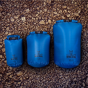 Wise Owl Outfitters Waterproof Dry Bag - Fully Submersible Ultra Lightweight Airtight Bags - 1pk or 3pk, 5L, 10L & 20L Sizes - Diamond Ripstop Roll Top Drybags for Camping, Kayaking & Backpacking