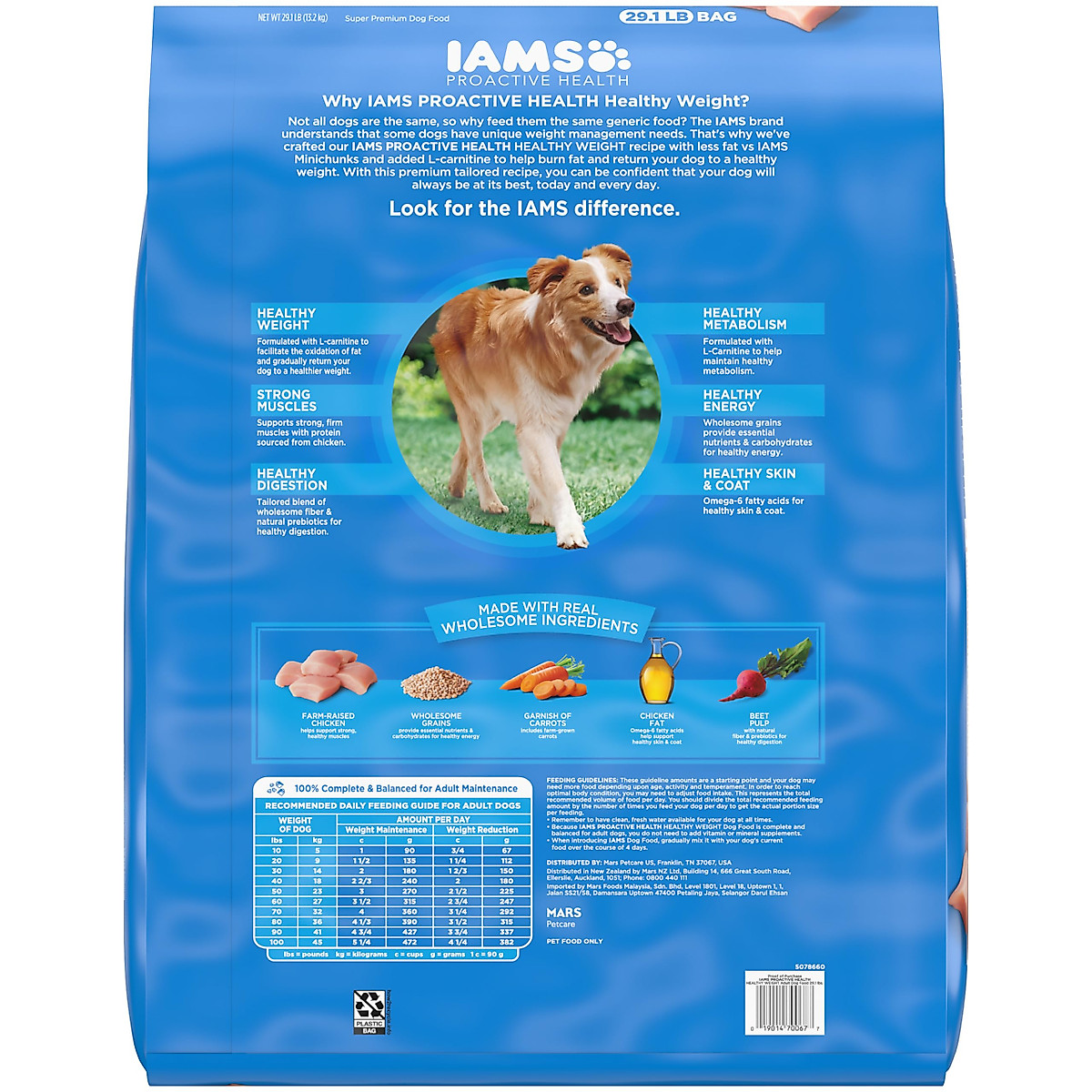 IAMS Adult Healthy Weight Control Dry Dog Food with Real Chicken, 29.1 lb. Bag