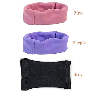 Quiet Ears Covers for Dogs 3pcs,Dog Snoods Ear Covers for Noise,Grooming and Force Drying Miracle Tool for Anxiety Relief & Calming Dogs(Grey+Pink+Purple)