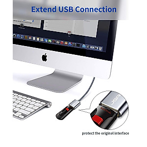 JSAUX USB 3.0 Extension Cable 3.3FT, USB A Male to Female Extension Cord Durable Braided Material Fast Data Transfer Compatible with USB Keyboard, Flash Drive, Hard Drive, Playstation, Xbox-Grey