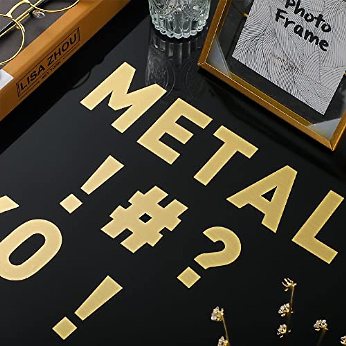 232 Pieces 24 Sheets Large Letter Stickers Big Font Alphabet Letter Number Stickers 2.5 Inch Self Adhesive Letters Number Kit Mailbox Stickers for Mailbox Presentation (Gold, Letter)