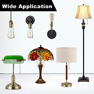 Pull Chain Lamp Socket Replacement, E26 Standard Threaded Base, Lamp Parts for Table and Floor Lamps, Light Bulb Socket with Pull Chain Lamp Switch, UL Listed, 1 Pack (Antique Brass)