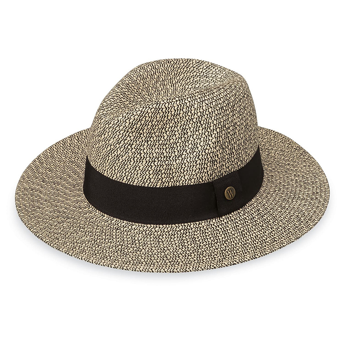 Wallaroo Hat Company Women’s Josie Fedora – UPF 50+ Sun Protection, Wide Brim, Packable Design and Adjustable Sizing for Medium Crown Sizes – Sun-Smart Hat for Travel and Everyday (Mixed Black)