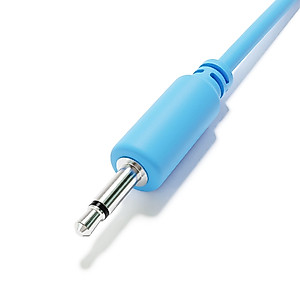 ExcelValley - 5-Pack - Mono Modular Patch Cables - TS 3.5mm 1/8" Eurorack Synthesizer [Blue | 20 cm - 7.87"]