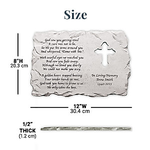 Let's Make Memories Personalized Cross Memorial Stone - Sympathy - Condolences - Garden Marker