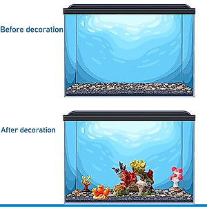 Mechpia Fish Tank Decorations Set, Aquarium Coral Decorations Fish Cave Hideout Artificial Plastic Plants Betta Ornament Accessories