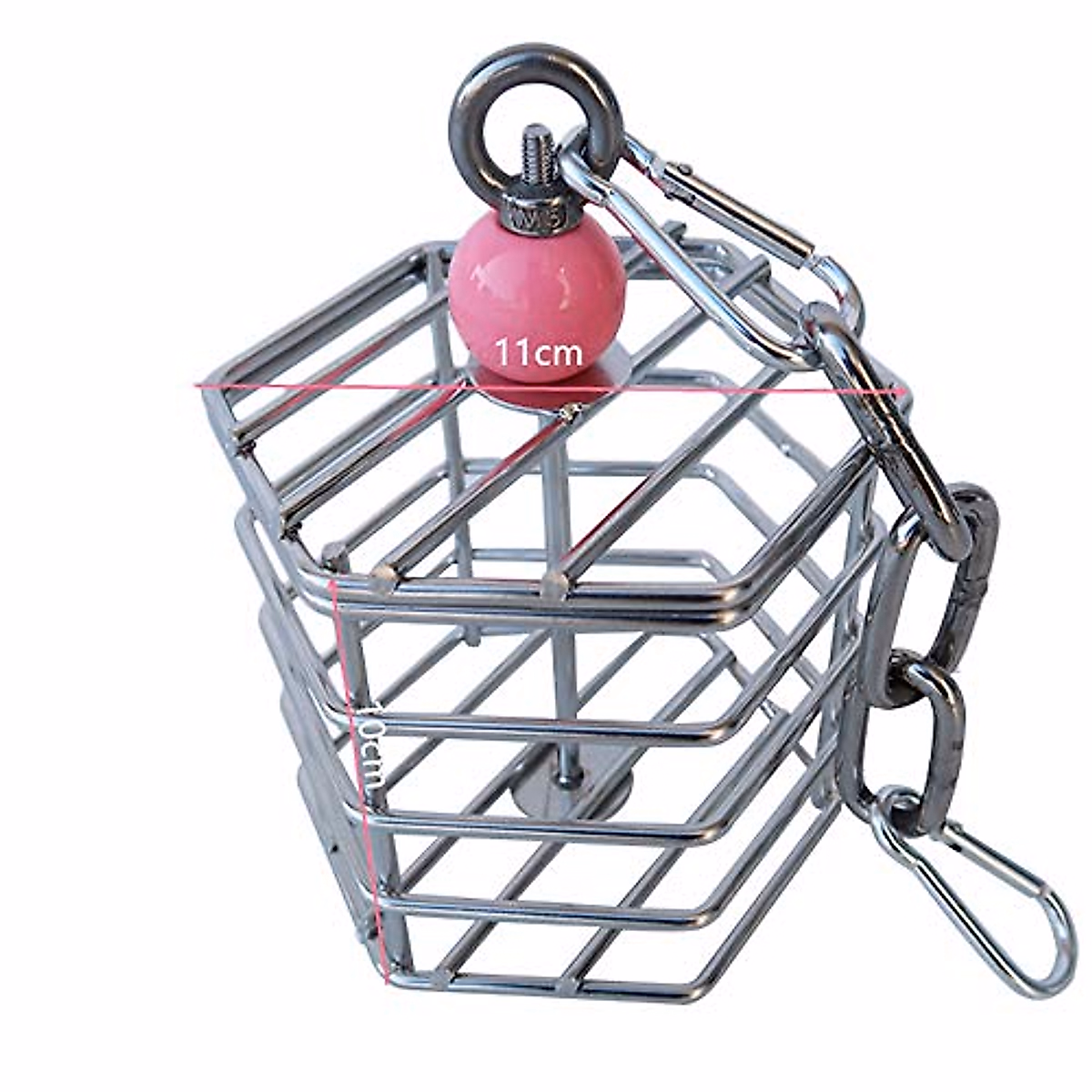 Stainless Steel Food Fruits Basket for Budgies Eclectus Parrot , Black Headed Caique Cheeks Macaw, Lovebird, Green cheek Conure, Bird Cage Feeder, Squirrel & Hamsters Feeding Device, Bird Feeder