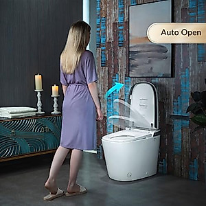 WOODBRIDGE Smart Bidet Toilet,1.28 GPF Dual Flush, Auto Open & Close, Auto Flush, Foot Sensor, 1000 Gram MaP Flushing Score, Heated Seat, ADA Chair Height Design and Cleaning Foam Dispenser