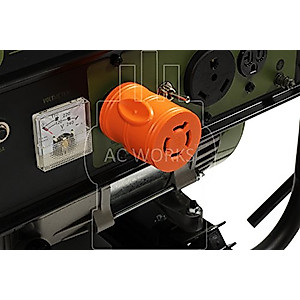 AC WORKS 30Amp 4 Prong 125/250Volt L14-30P Locking Plug to L14-20R 20Amp 4 Prong 125/250Volt Locking Female Generator Adapter (Compact)