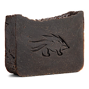 Natural Pine Tar Soap for Men and Women, 4 oz Bar, 20% Pine Tar - Handmade Body Soap to Help Relieve Symptoms of Eczema and Psoriasis - Creosote Free - Strong Smoky Campfire Like Scent