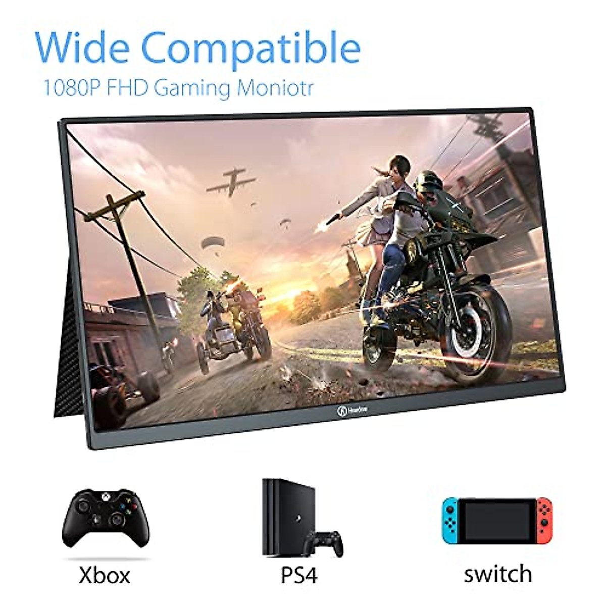 Portable Monitor,15.6 inch 1080P FHD USB C Laptop Monitor HDMI Computer Display External Monitor for Laptop Ultra Slim IPS Screen Gaming Monitor for PC PS4 Xbox Switch Phone, Built in Speaker
