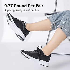 ANJOUFEMME Women Walking Shoes Slip On White Tennis Shoes Women's Fashion Sneakers Non Slip Casual Shoes for Women Comfortable Breathable Work Shoes Mesh Travel Outdoors