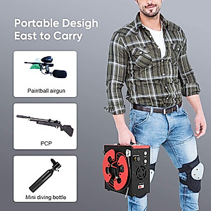 GX PUMP CS3 PCP Air Compressor, Auto-Stop,Oil-Free, Built-in Water-Oil Separator Filter, Powered by Car 12V DC or Home 110V AC w/Converter,4500Psi/30Mpa,Paintball Air Compressor Pump