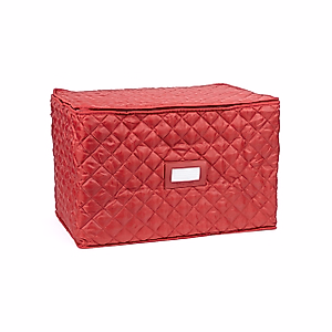 Covermates Keepsakes - Serveware Storage - Padded Protection - ID Window - Stain Resistant - Machine Washable - China Storage, Red