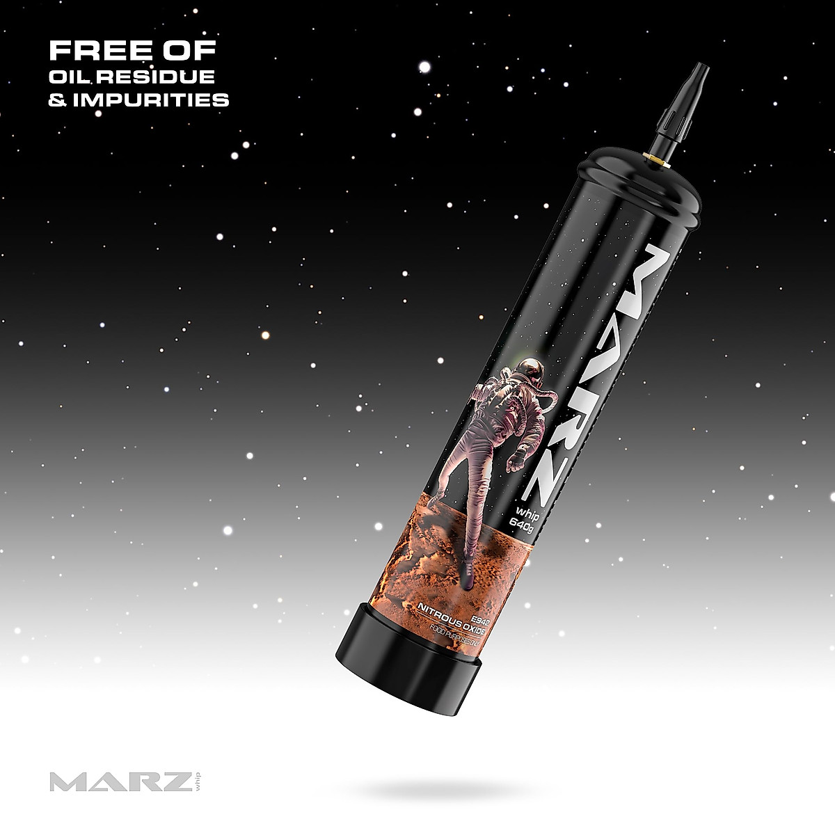 Marz Premium Whipped Cream Charger (2 Cylinders) 680g 1.1L - Food Grade Nitrous Oxide Tank Pure Flavored N2O Chargers - For Any Standard Whipping Cream Dispenser