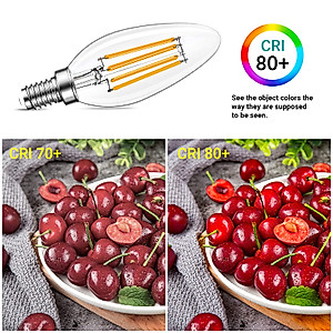 Qingmiao B11 E12 LED Candelabra Bulbs Dimmable 4W(40 Watt Equivalent), Chandelier Light Bulbs 400lm, 3000K Soft White, Ceiling Fan Bulbs for Candle Light, Home Decor, Wall Lamps, Table Lamps, 12 Pack