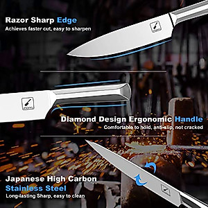 Knife Set, imarku 16 PCS High Carbon Japanese Stainless Steel Knife Sets for Kitchen with Block, Ultra Sharp Kitchen Knife Set with Sharpener Chef Knife Set, Dishwasher Safe