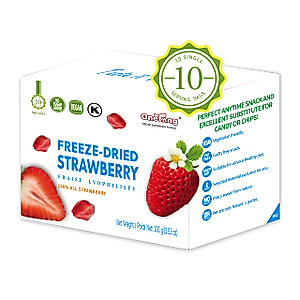 ONETANG Freeze-Dried Fruit Strawberry, 10 Pack Single-Serve Pack, Non GMO, Kosher, No Add Sugar, Gluten free, Vegan, Holiday Gifts, Healthy Snack 0.35 Ounce