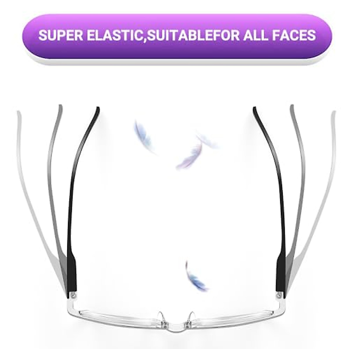 TERAISE 4PCS Fashion Anti-blue light Reading Glasses Men Women Computer Reader(2.25X)