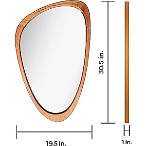 WallBeyond 30.5" H x 19.5" W Asymmetrical Decor Irregular Accent Wall Mirror for Entryway, Hallway, etc || Shape: Abstract & Unique Cobblestone, Vertical - 342104