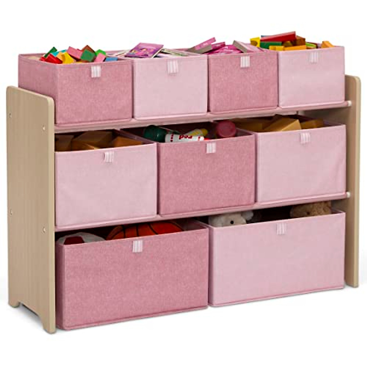 Gap GapKids Deluxe Toy Organizer - Greenguard Gold Certified, Blush/Natural