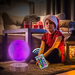 VGAzer Levitating Moon Lamp, Floating and Spinning 3D Moon Light 16 Colors Model ,Gifts for Women,Thanksgiving Christmas Gifts for Kids,Friends