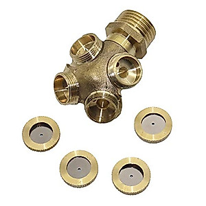 TRENTSNOOK Irrigation dripper 5 Pcs 1/2 Inch Mist Water Sprayer 4 Head Horticultural Atomization Nozzle Garden Spray Cooling Mist Brass Garden Tools