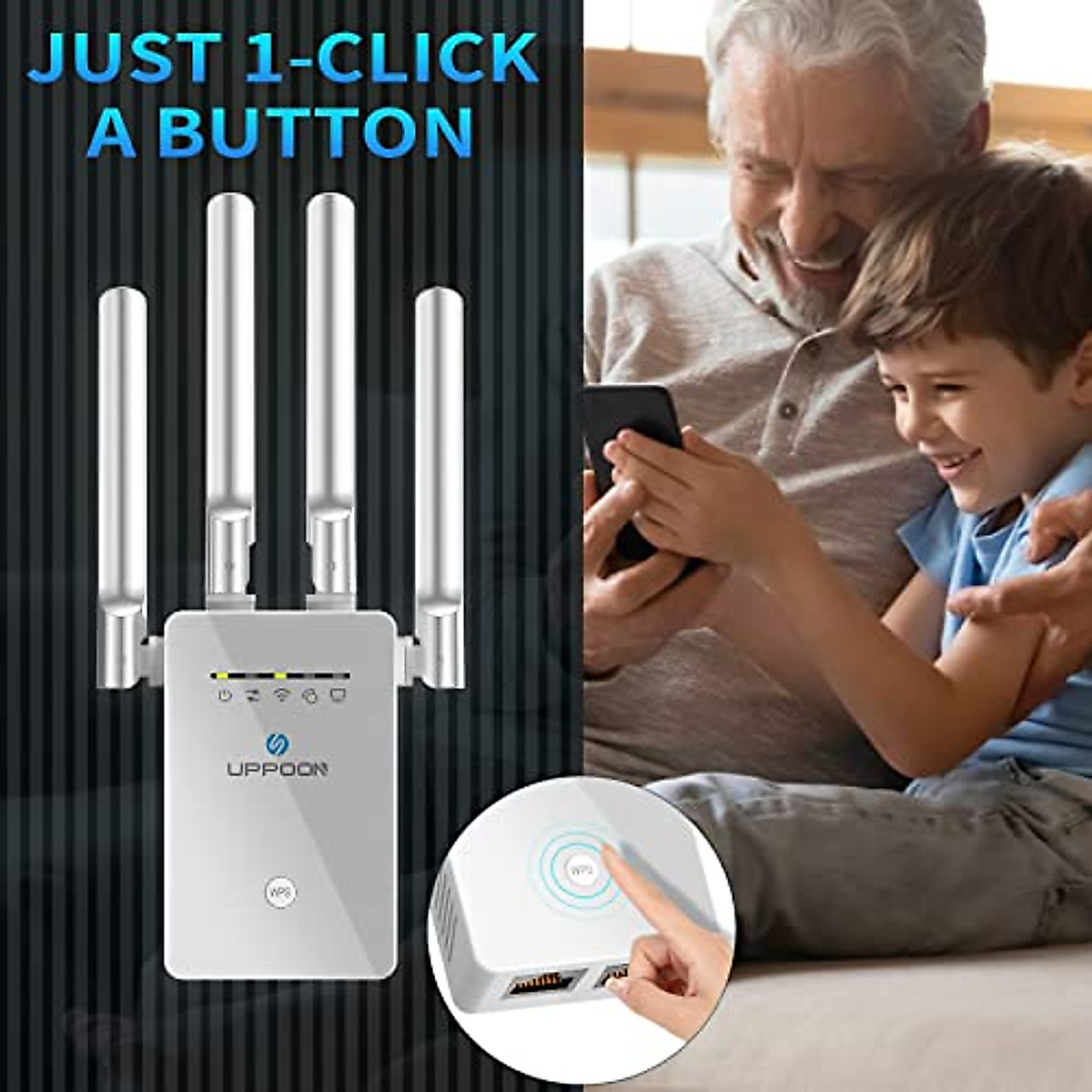 WiFi Extender, Wi Fi Extenders Signal Booster for Home Cover up to 8000 ...