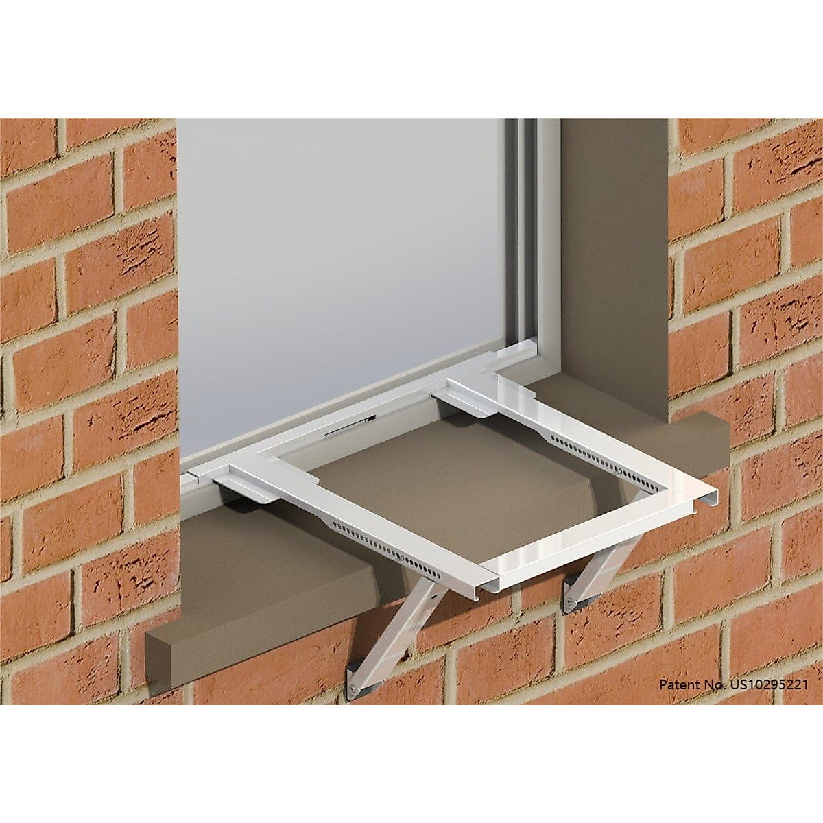 Jeacent Universal Window Air Conditioner Support Bracket No Drilling ,No Tools, Heavy-Duty Window AC Bracket Supports Up to 200lbs, Fits Single or Double Hung Windows